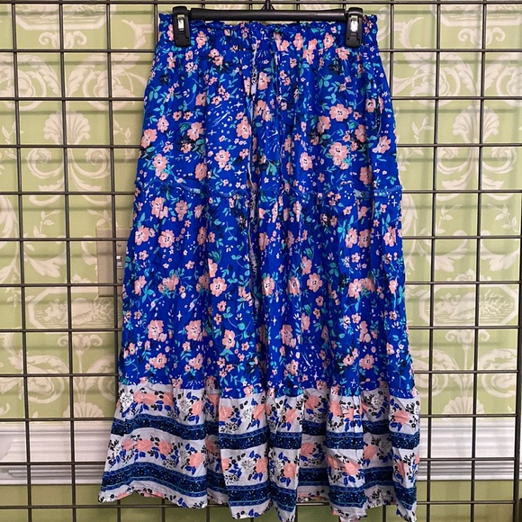 Merokeety Skirts Merokeety Womens Boho Floral Print Elastic High
